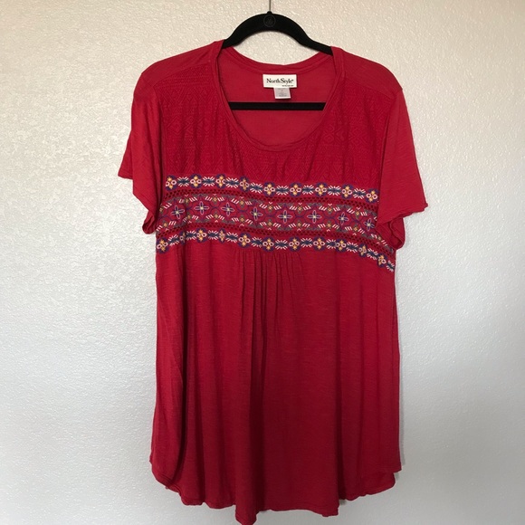 NorthStyle | Tops | North Style Embroidered Front Top | Poshmark